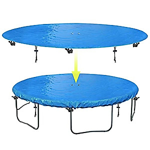 SIHAIAN Trampoline Cover- 8-15 Ft Trampoline Protective Cover, Easy to Install Trampoline Weather Cover, Waterproof Trampoline Covers, Anti-UV, Snow, Dust-Proof Trampoline Cover (10 FT Blue)