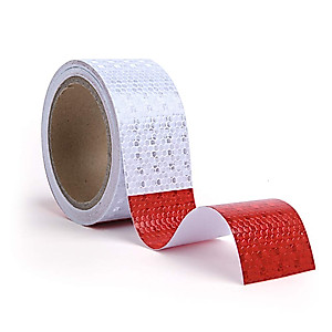 30ft X 2" Reflective Safety Tape Honeycomb Red/White for Trailers 2 Inch - Reflector Conspicuity Caution Warning Sticker Stickers High Intensity Waterproof