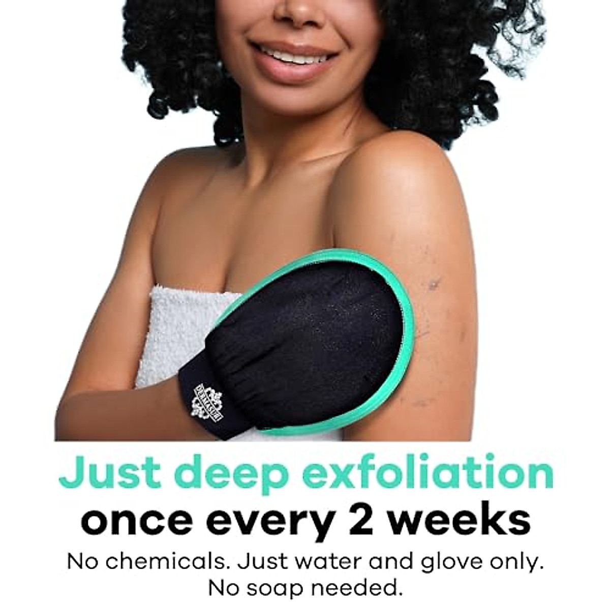 Dermasuri Deep Exfoliating Glove for Shower - Exfoliating Mitt Body Scrubber - Skin Exfoliator & Dead Skin Remover - Keratosis Pilaris Scrub - Spray Tan Remover - Korean Skincare for Body (1 Pack)