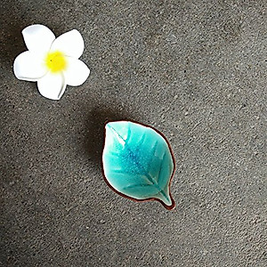 Colias Wing Colorful Leaf Shape Design Multipurpose Porcelain Side Dish Bowl Seasoning Dishes Soy Dipping Sauce Dishes(Set of 6)-Small