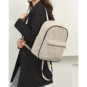 ZLM BAG US Handwoven Straw Backpack for Women Bohemian Beach Backpack Purse Casual Holiday Daypack