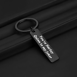 FOTAP Joker and Harley Quinn Jewelry You're Harley Quinn to My Joker Keychain Boyfriend Gift Girlfriend Gift Valentine's Day Gift (Joker Set Keychain-blk)