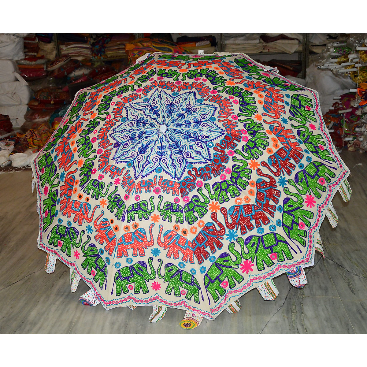 Garden Umbrellas-Garden Parasol Umbrellas, Patio Umbrellas, Handmade Umbrellas, Decorative Umbrellas for Bridal Shower, Outside Umbrella for Garden, Wedding Party Umbrella (White Elephant)