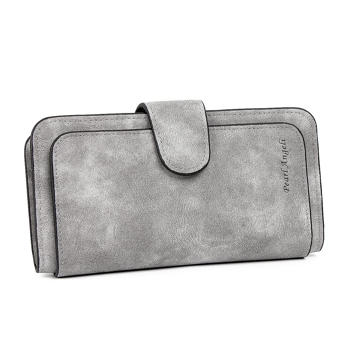 Pearl Angeli Womens Wallet PU Leather RFID Blocking Large Capacity Credit Card Holder for Women Zipper Coin Purse