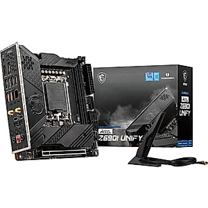 MSI MEG Z690I Unify Gaming Motherboard (Mini ITX, 12th Gen Intel Core, LGA 1700 Socket, DDR5, PCIe 5, 2.5G LAN, M.2 Slots, Wi-Fi 6E)