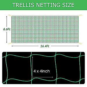 Trellis Netting for Climbing Plants, 6.6 x 16 Ft Cucumber Trellis Heavy Duty Garden Vegetables Grow Net for Fruits, Bean, Tomato, Garden Plants