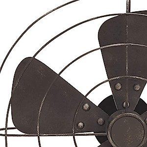 Deco 79 Metal Fan Sculpture, 15" x 8" x 18", Black