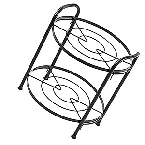 YARNOW Pan Storage Rack 1 PC Pot Rack Pan Holder Rack Cookware Stand Pot Storage Holder Simple Pan Rack Two-layer Pot Shelf Iron Household Food Black Pan Storage Rack Kitchen Utensil