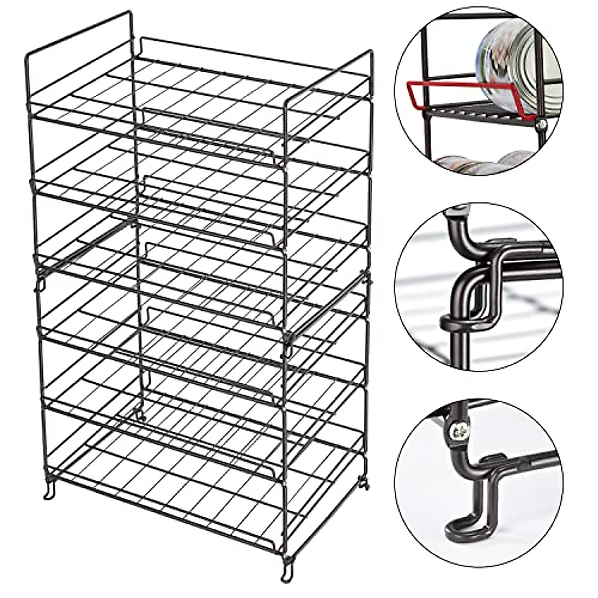 2 Pack- SUFAUY Can Rack Organizer, Stackable Can Storage Dispenser Holds up to 72 Cans for Kitchen Cabinet or Pantry, Bronze