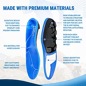 PCSsole High Arch Support Orthotic Insoles -200+ lbs Pain Relief Shoe Inserts for Men and Women for Flat Feet, Plantar Fasciitis, Heel Pain, Feet Pain, Heel Spur Pain, Over Pronation(28cm)