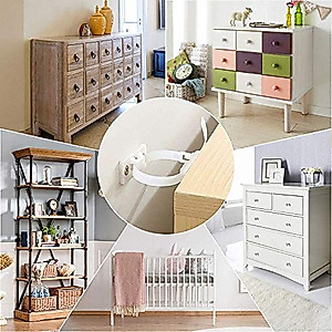 Furniture Anchors for Baby Proofing 6 Pack Anti Tip Furniture Straps Cabinet Wall Anchors Kit Protect Child Safety Straps for Furniture Leaning Mirror Dresser Bookcase Bookshelf Earthquake Resistant