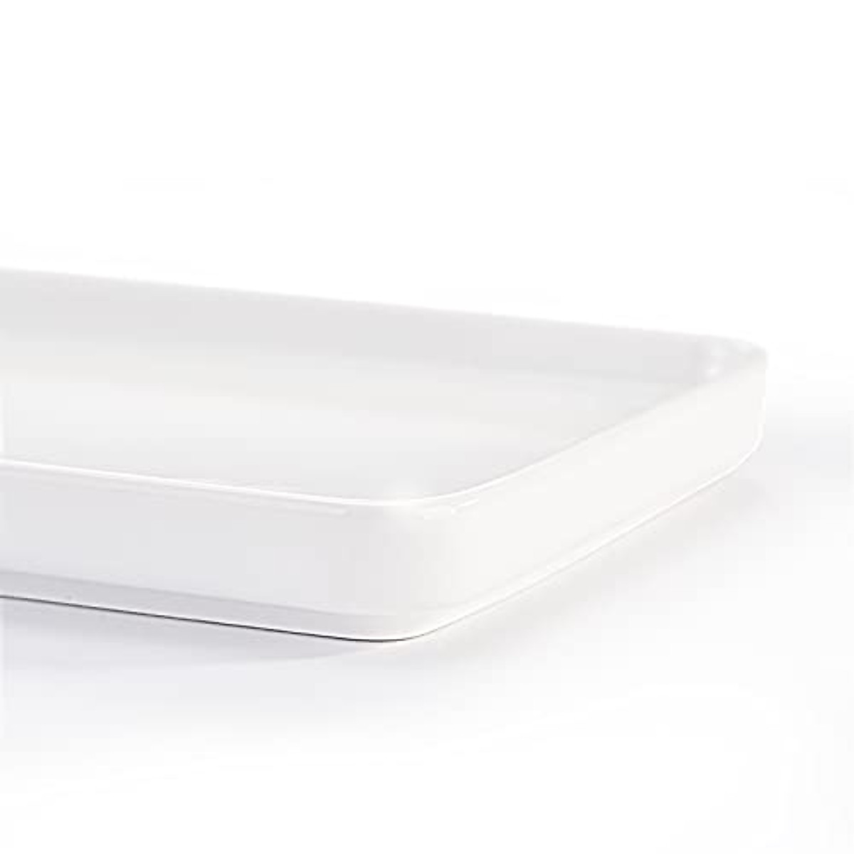 Ceramic Tray, Bathroom Sink Tray, Kitchen Countertop Tray, Vanity Tray, Cosmetics Dish, Candle Tray, Dessert Tray, Perfume Shampoo Liquid Soap Tray,Simple Style Design Suit for Home (White)