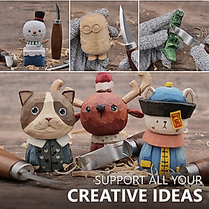 Wood Whittling Kit for Beginners - Experience Ideal for Novice Wood Carvers, Complete with 3 Carving Knives, 8 Basswood Blocks, and Safety Gloves. A Great Wood Carving Tools Set for Adults and Kids