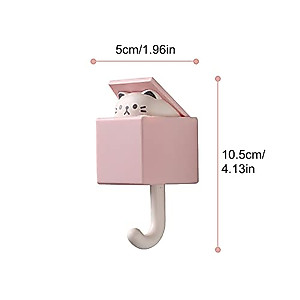 Firlar 4PCS Creative Adhesive Wall Hook Key Holder, Cute Pet Hooks, Strong Viscose Punch Free Hooks, Coat Hooks Utility Hooks for Bathroom/Bedroom/Kitchen Hanging Keys, Towel, Bag