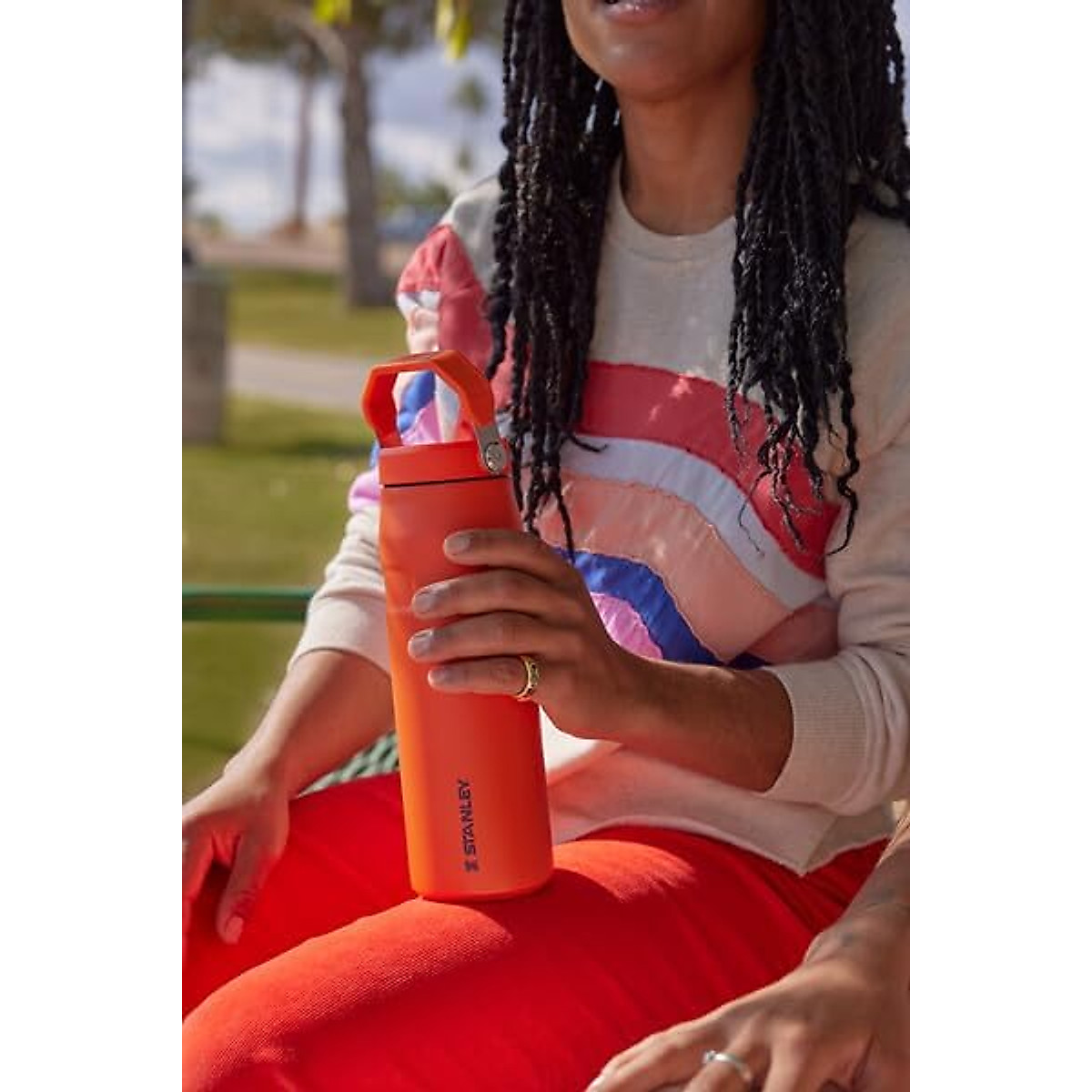 Stanley IceFlow Flip Straw 2.0 Water Bottle 24 OZ | Built-In Straw with Larger Opening | Lightweight & Leak-Resistant | Insulated Stainless Steel | BPA-Free | Lilac