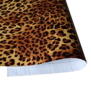 SimpleLife4U Sexy Leopard Print Self-Adhesive Shelf Drawer Liner Moisture Proof PVC Mat 45x300cm