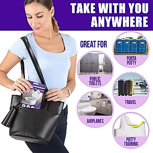 Disposable Toilet Seat Covers Travel Pack-Virgin Disposable, Flushable, Toilet Seat Covers for Kids, Toddlers, and Adults for Use During Travel, Potty Training. (50 Count)