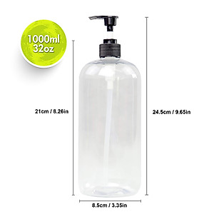 2 Pack Empty Pump Bottles - Plastic Pump Dispenser Bottle With Black Pump, Gift Box, And Collapsible Funnel For Hair Shampoo, Conditioner, Hand Soap, Laundry Detergent, And Hand Lotion