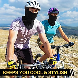 SUNLAND Breathable Gaiter Face Mask Neck Gaiter Scarf Dust Sun Protection Face Cover Windproof Ideal For Running Cycling 3Pack Black