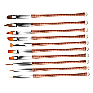 FRCOLOR 30 Pcs Nail Liner Brush Nail Art Tips Builder Nail Dotting Pen Nail Art Drawing Tools Nail Painting Tool Manicure Painting Pen rose gold suit Manicure Tool 3d Acrylic gel