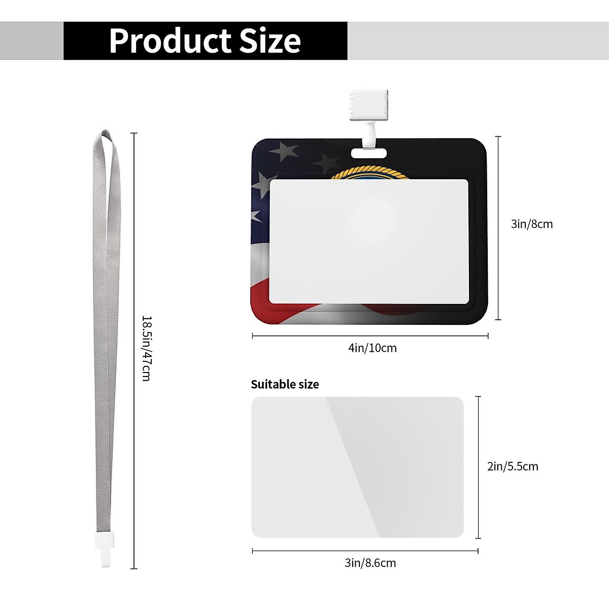 US Bureau of Alcohol Tobacco and Firearms ATF Versatile Premium Horizontal ID Card Badge Holder with Lanyard - Durable, Stylish, and Ideal for All Occasions