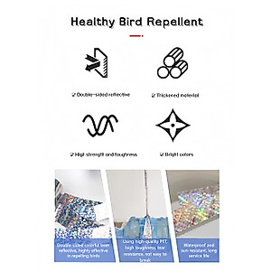 SATONBEYI 1 Roll Bird Scare Tape Ribbon,2 Inch*200 Ft Bird Tape for Outside,Easy Use Bird Reflective Tape for Garden, Orchard,Farmor Courtyard(Silver)