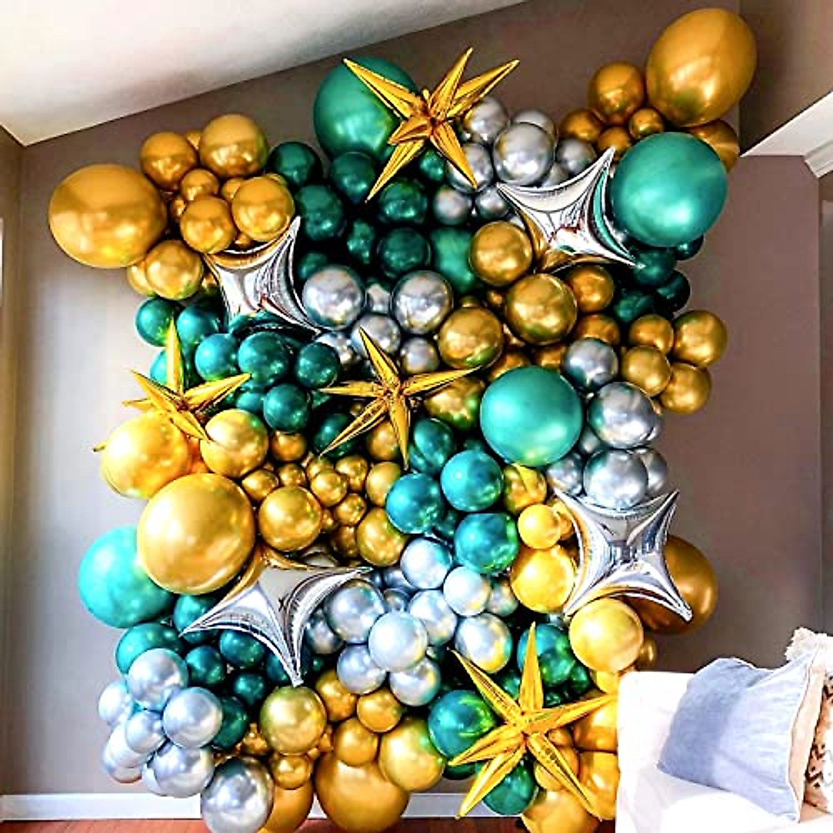 Metallic Gold Balloon 18 Inch 12 Pcs Chrome Gold Latex Party Balloons Chrome Balloon for Engagement Wedding Christmas Graduation Party Decorations