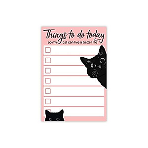 Funny Cat Small to Do List Sticky Notes | Things to Do Today So My Cat Can Live a Better Life | Black Cat Humor Notebook Notepad Note Card for Cat Lover Gift| 50 Pages 4x6" by DAILY RITMO