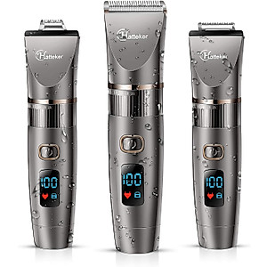 Hatteker Beard Trimmer for Men Professional Hair Clipper Hair Trimmer Shaver Haircut Detail Trimmer Hair Cutting Kit for Men Cordless Waterproof