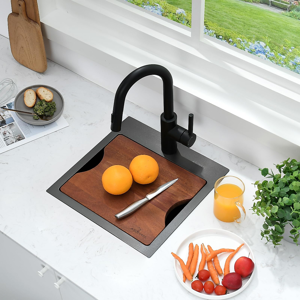 24 Inch Undermount Kitchen Sink, 24x19 Stainless Steel Undermount Workstation Sink 16 Gauge Single Bowl 10 Inch Deep Undermount Sink with Accessories