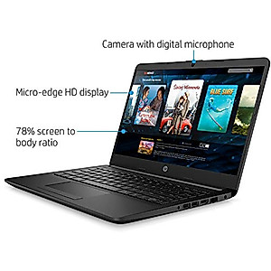 HP 2022 Business Laptop 14" HD AMD Athlon Silver 3050U Radeon Graphics 8GB DDR4 128GB SSD Webcam WiFi Bluetooth RJ-45 LAN USB C HDMI Windows 10 Pro w/RE Accessories