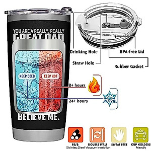 RHYTHMHEART Christmas Gifts for Dad from Daughter, Son, Wife - Dad Gifts for Christmas - Funny Present for Dad - Dad Birthday Gift - Dad Gifts from Daughter - Dad Tumbler 20oz