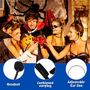 4E's Novelty Rockstar Costume Accessories Headset Prop - Fake Rock Star Singer Microphone and Headphones Halloween Costume Accessory for Kids & Adults Men Women Boys Girls,