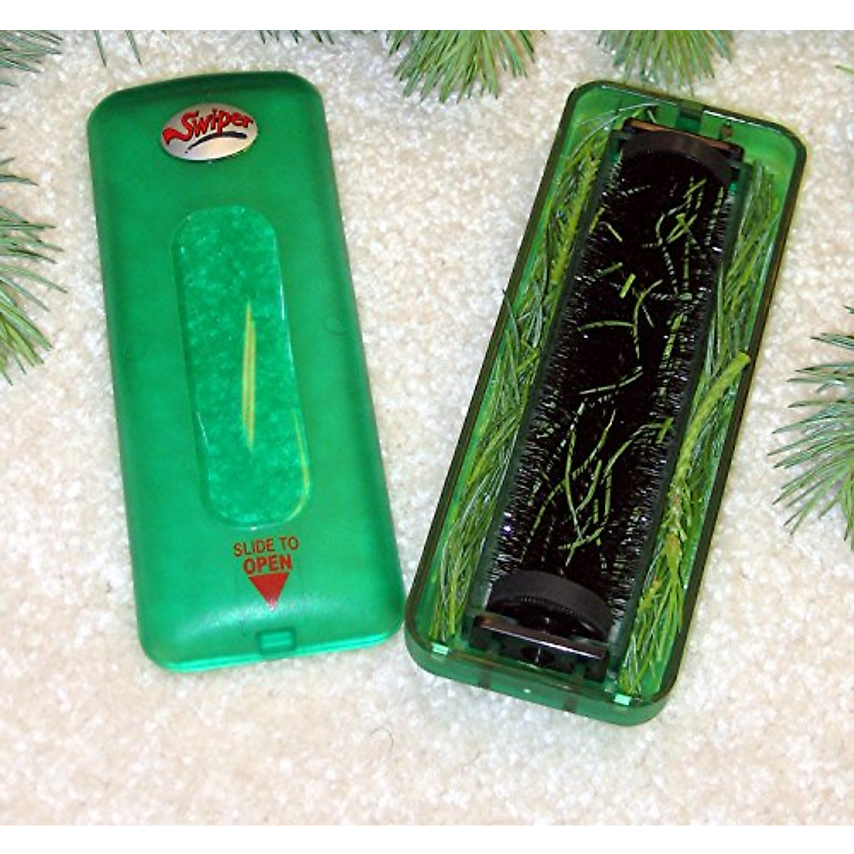 Holiday Christmas Tree Needle Pick-up Brushes (Pack of 2) - Picks up Dry Dropped Needles from Under Christmas Trees and Wreaths, Tough Enough to Pick Up Nuts and Bolts Too (Green)