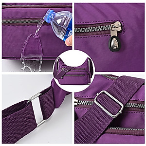 KARRESLY Crossbody Purse Bag Fabric Nylon Multi Pocket Tote Ladies Messenger Handbag(Black)