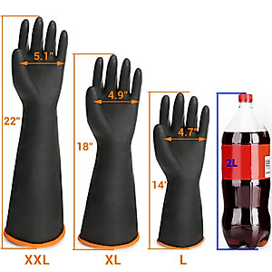 ENPOINT Chemical Resistant Rubber Gloves, Waterproof Heavy Duty Industrial Natural Latex Safety Work Glove Reusable Forearm Protection, Chemical/Mechanical/Oil/Acid/Alkali Resistant, 1 Pair XXL