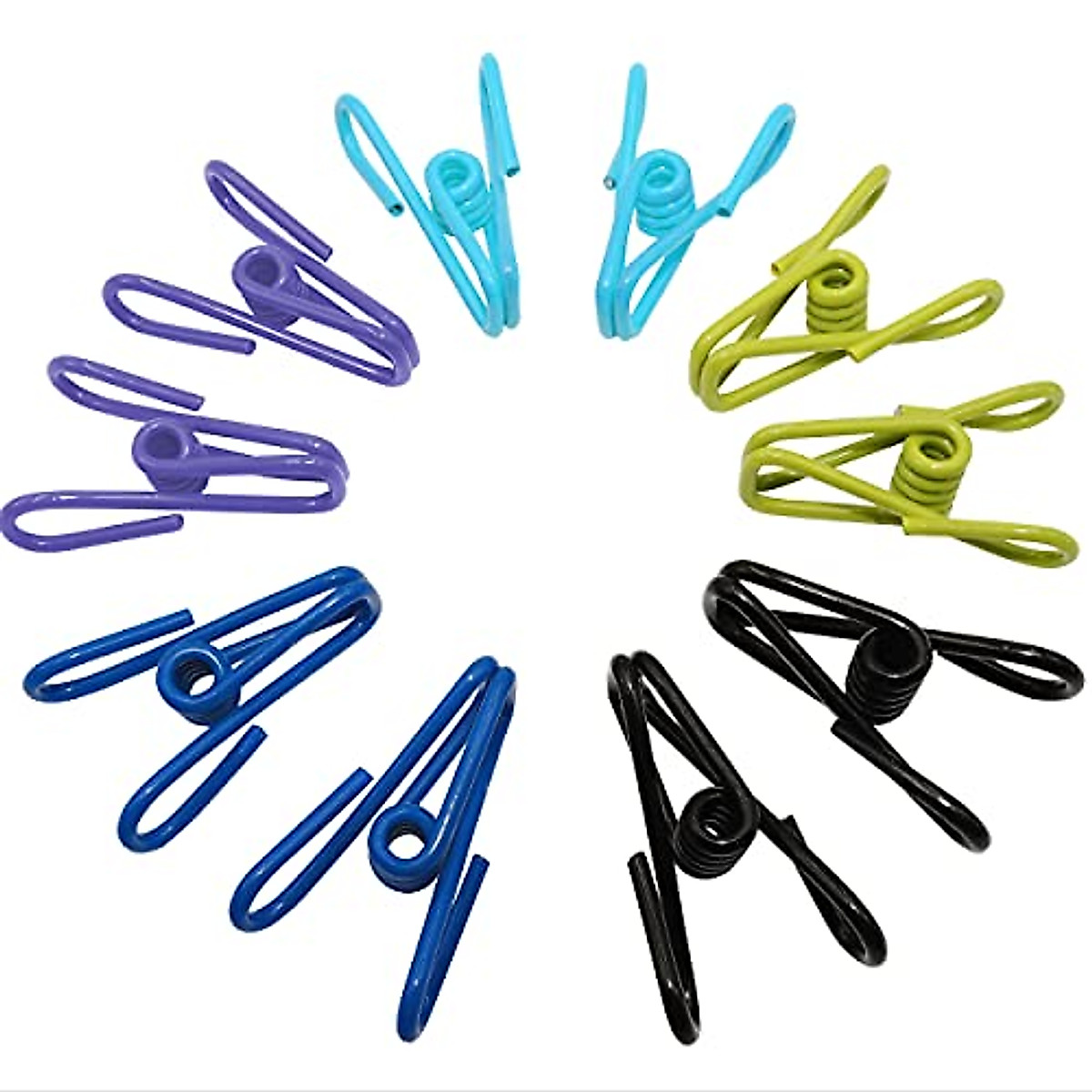 QingLHC Clothes Pins Multipurpose,Metal Clip PVC-Coated 2 inch Utility Clips for Clothes Line Bag Sealing Paper Clips Kithch Clips Laundry Hanging (30pcs) LHC018, Multicolor
