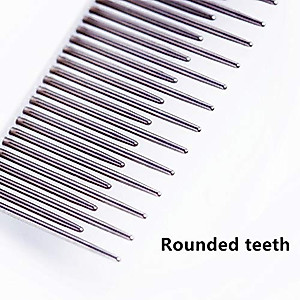 Pet Comb, Long and Short Teeth Comb for Dogs & Cats, Pet Hair Comb for Home Grooming Kit, Removes Knots, Mats and Tangles