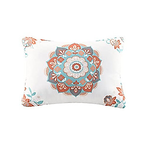 Intelligent Design Complete Bed In A Bag Casual Boho Comforter with Sheet Set Decorative Pillow, All Season Bedding Set, Queen, Vinnie Aqua 8 Piece