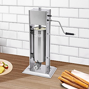 Latin Churro Machine, 5L/1.32gal Stainless Steel Commercial Spanish Churro Maker with 4 Nozzles for Business or Home Use