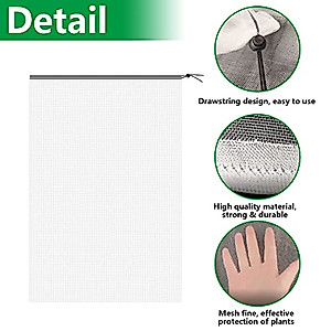 Alpurple 2PCS Insect Bird Barrier Netting Mesh with Drawstring-3.2 x 4.9 ft Garden Bug Netting Plant Cover-Fruit Tree Net for Protect Plant Fruits Citrus Flower from Insect Bird Eating