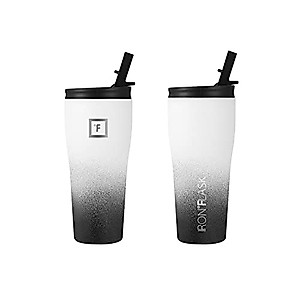 IRON °FLASK Rover Tumbler 2.0-32 Oz 2 Lids Vacuum Insulated Stainless Steel Bottle, Modern Double Walled, Drinking Cup Simple Thermo Travel Mug, Hydro Water Metal Canteen Winter White