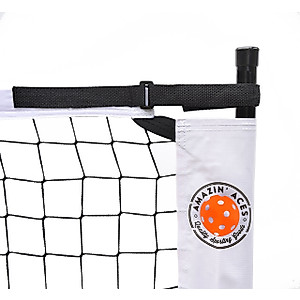 Amazin' Aces Portable Pickleball Net | Premium Net Set Includes Easy-Snap Metal Frame, Tension Strap Net, & Carry Bag for Easy Carry | Regulation Size Pickle Ball Net