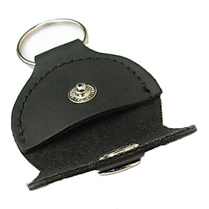 StaiBC Guitar Picks Holder Case Black Leather Keychain Plectrum Cases Bag