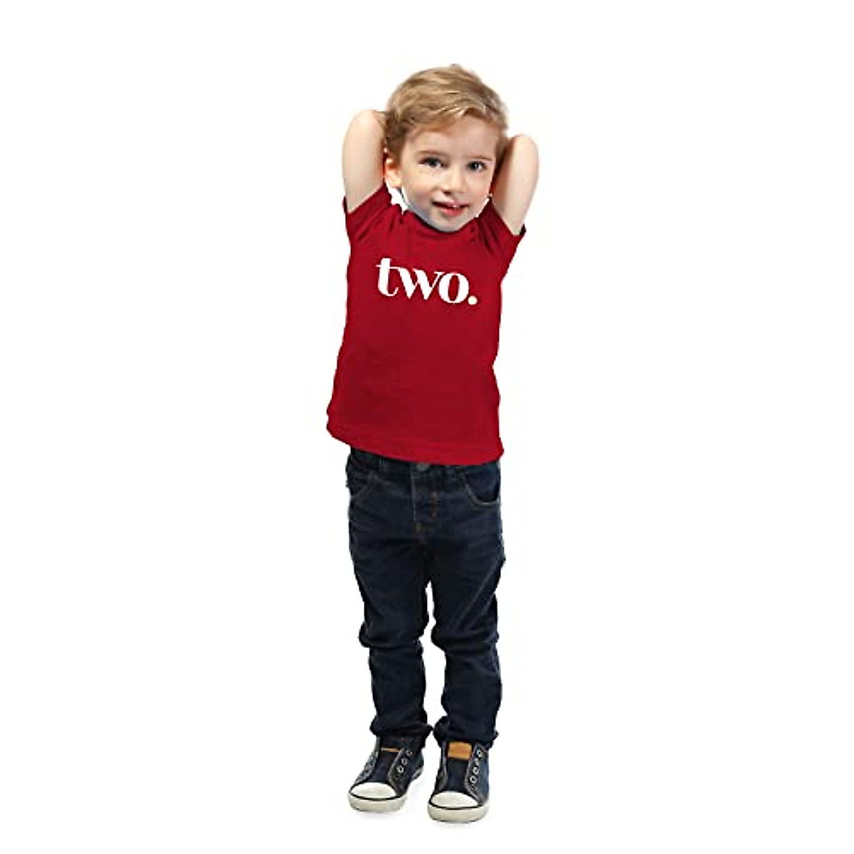 Wild and Happy 2 Year Old Birthday Shirt 2nd Bday Party T-Shirt Toddler Boy Outfit Number Two 3T Red