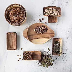 Creative Co-Op Acacia Wood, Set of 2 Bowl, Natural, 2