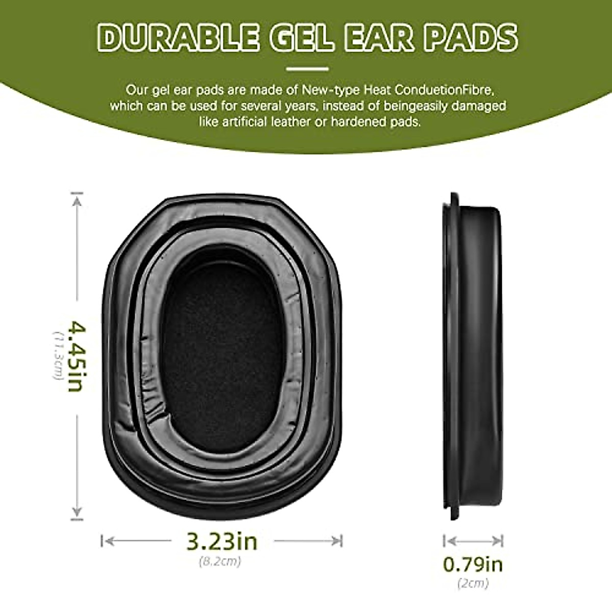 ZOHAN EP03 Gel Ear Pads for Walker’s Razor Earmuffs, Soft and Comfortable Replacement Gel Ear Cups with Sealed Bottom Shell