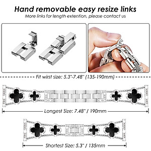 WINGLE for Samsung Galaxy Watch 7 6 5 4 FE Band 40mm 44mm Women Watch 5 Pro Band 45mm Four/4 Leaf Clover 20mm Bling Band for Active 2/Galaxy Watch 6/4 Classic 43mm 47mm 42mm 46mm/Watch 3 41mm, Silver