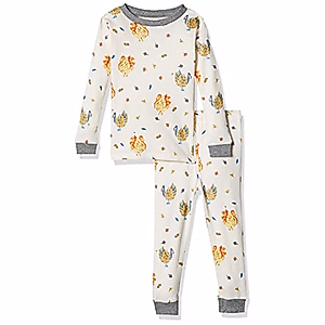 Burt's Bees Baby Baby Boys' PJ Set, Tee and Pant 2-Piece Pajamas, 100% Organic Cotton, Turkey Trot, 12 Months
