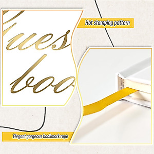 Gold Foil Leaves Wedding Guestbook,Gold Foil Hardcover for Wedding,Guestbook Wedding Reception with 2 Pens,9x7'' Personalized Wedding Guestbook ,Bridal Shower,Baby Shower,Graduation,Birthday,Party